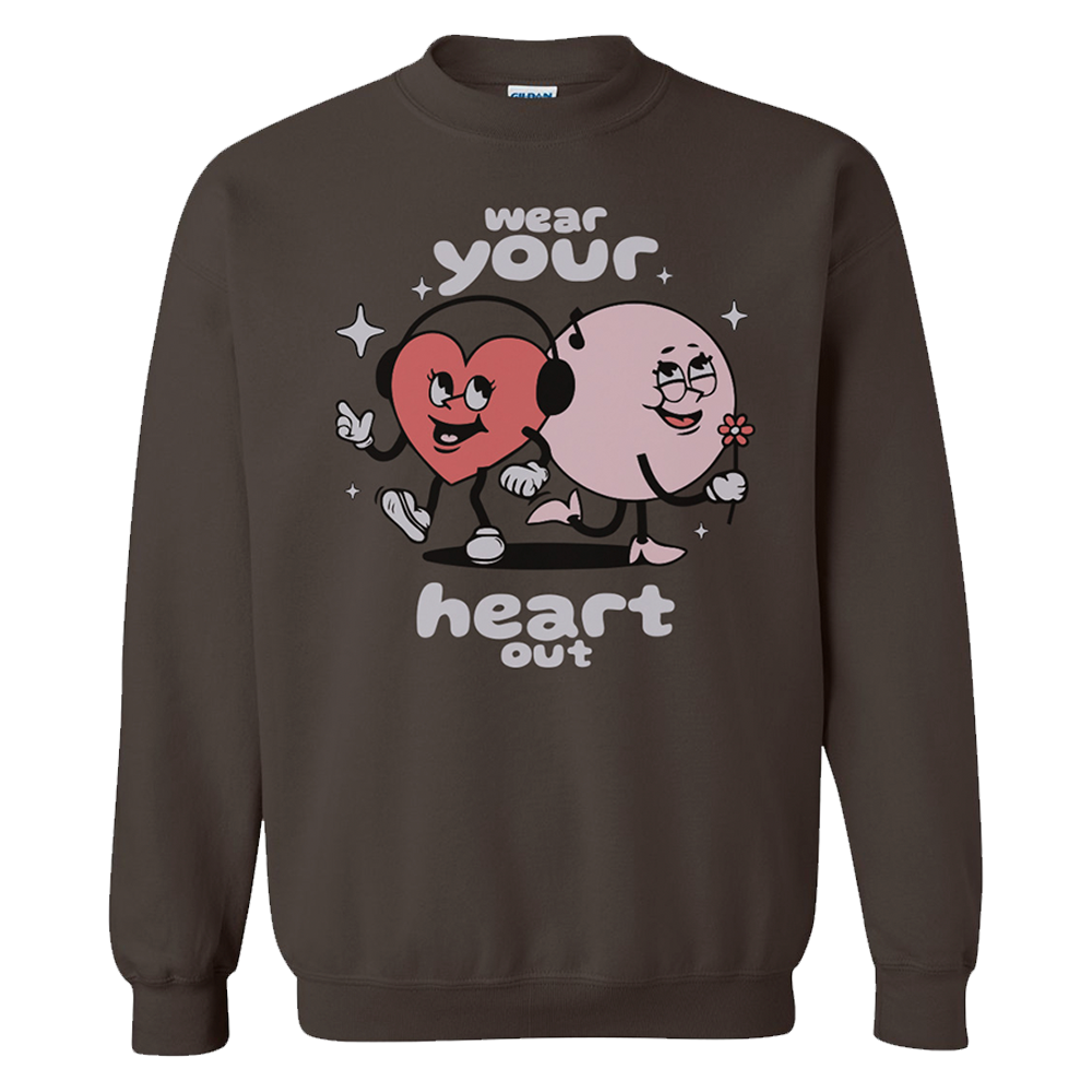 wear your heart out crew - chocolate brown – nightly